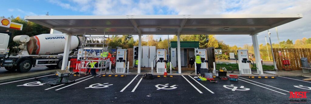 EV Charging canopies for Shell - Global-MSI - Forecourt Canopy ...